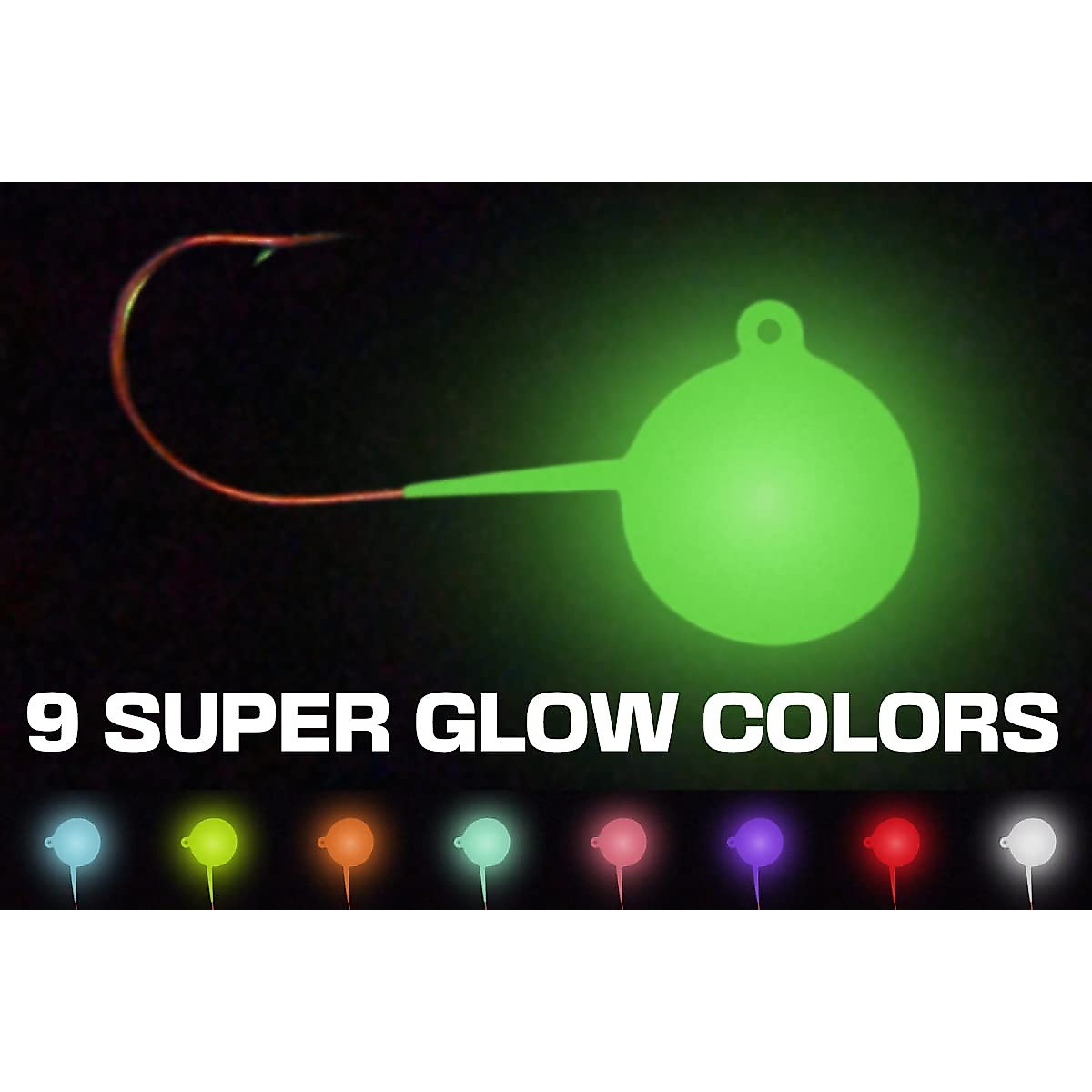 Big Nasty Tackle Lead-Free Super Glow Pout Pounder Jig 1 oz (1 Pack) (White)