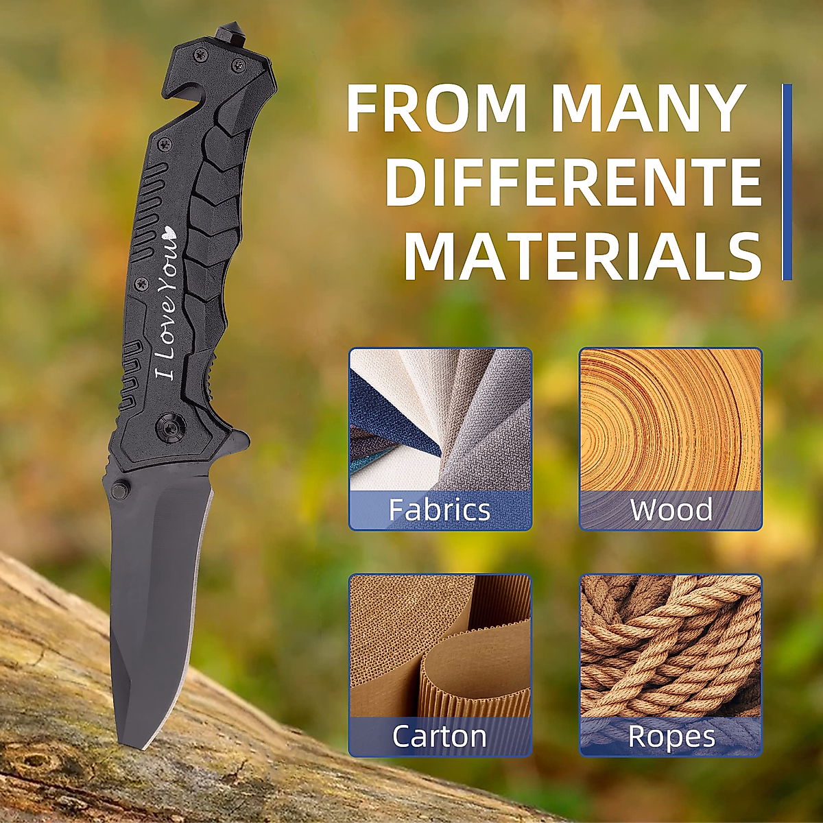 Gtizry I Love You Gift for Man, Pocket Knife for Him, Gifts for Him Husband Men Gift for Birthday Christmas, Anniversary Valentines Day Gift for Boyfriend, Father's Day Gifts for Him