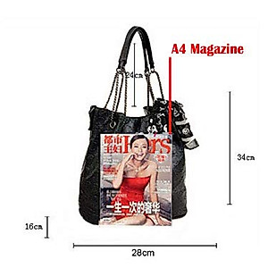 Womens Skull Print PU Leather Hobo Tote Shoulder Bag Package Handbag with Gift