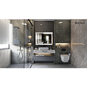 Butylux 32x24 inch LED Bathroom Mirror with Adjustable, Stepless Dimmable, Anti-Fog, Wall Mounted Lighted Bathroom Mirror with Smart Touch Button, Memory Function, 3000K-6000K (Horizontal/Vertical)