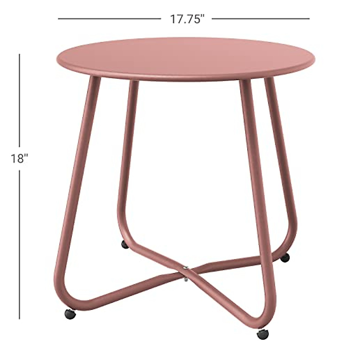 Grand patio Outdoor Side Table 18-inch Round End Table Accent Table for Bistro Balcony Apartment Rose Dawn