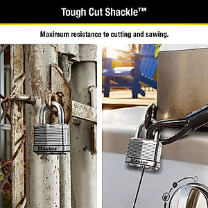 Master Lock M5XT Magnum Heavy Duty Outdoor Padlock with Key, 2 Pack Keyed-Alike, Silver