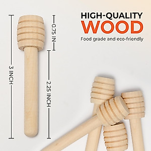 40 Pcs Honey Dipper Sticks - Wooden Honey Dipper- 3 Inch Mini Wooden Honeycomb Sticks, Honey Stirrer Stick For Honey Jar Dispense Drizzle Honey and Wedding Party Favors Gift