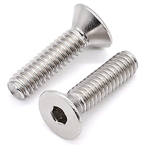 Glvaner 10-24 x 1/2" (60 pcs) Flat Head Socket Cap Screws Bolts, 304 Stainless Steel 18/8, Countersunk Head Socket Cap Screws, Allen Hex Drive, Full Thread