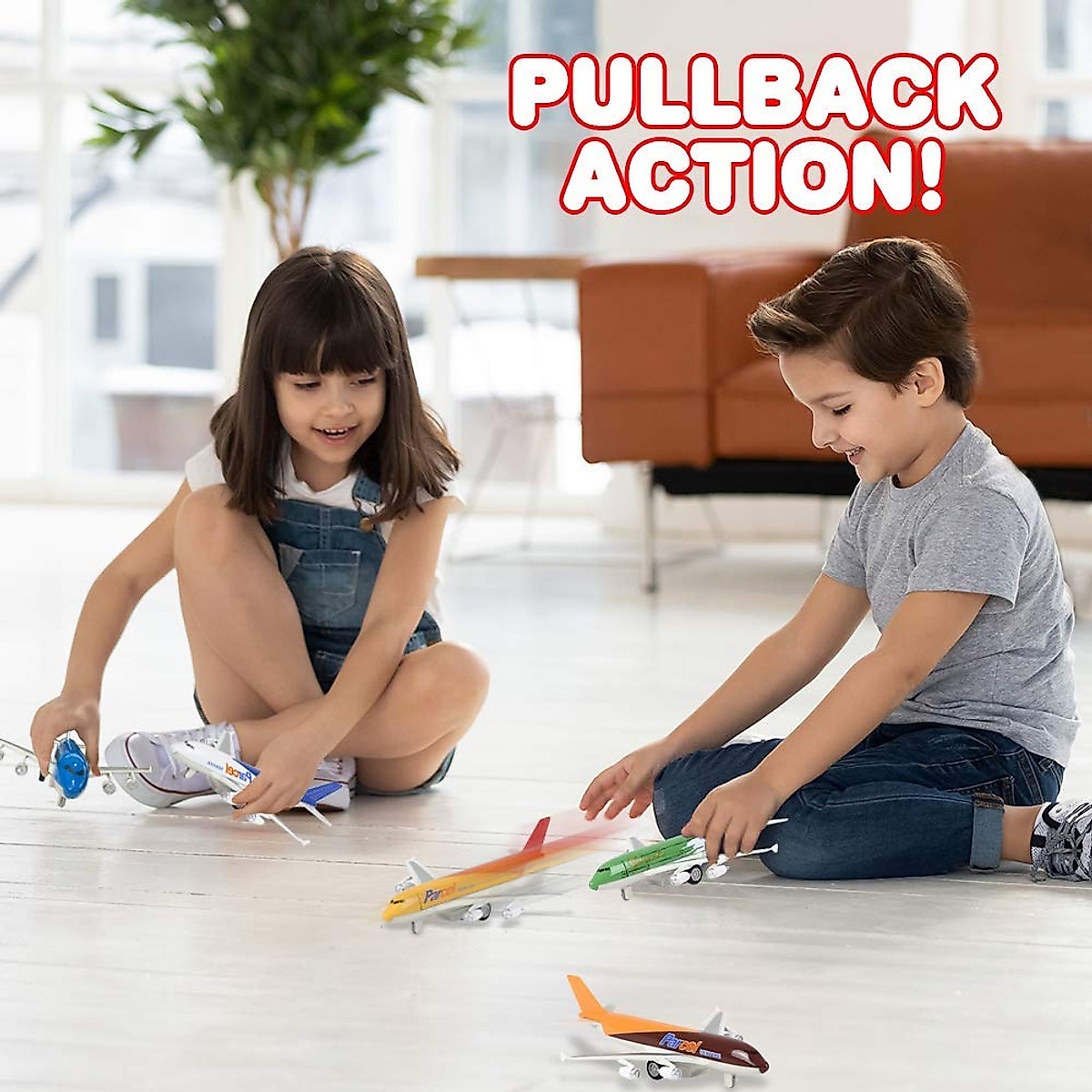 ArtCreativity Diecast Pullback Super Jumbo Airplanes with 3D Anatomy View, Set of 2, Diecast Metal Cargo & Passenger Airplane Toys for Kids, Aviation Themed Party Decorations, Best Birthday Gift