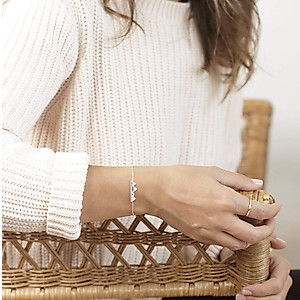 Altitude Boutique Mountain Bracelet, Mountain Jewelry, Snowy Peaks Bracelet for Nature Lovers, Skiers, Hikers, Campers (Silver)