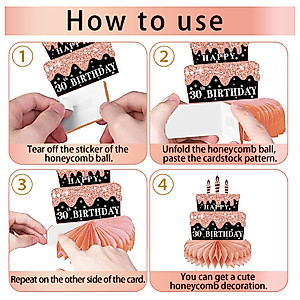 9Pcs 30th Birthday Decorations Honeycomb Centerpieces for Women, Rose Gold Pink Happy 30th Birthday Centerpieces Tables Toppers Party Decorations Supplies,Vintage 1994 Aged Birthday Table Sign Decor