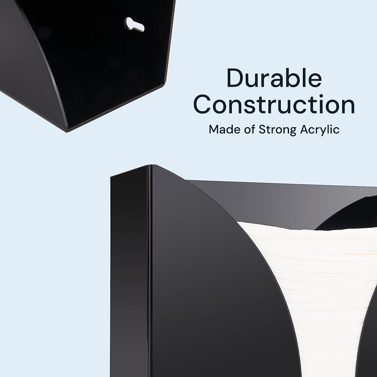 SimplyImagine Countertop Paper Towel Holder Dispenser - Black Acrylic Storage Holder for Kitchen or Bathroom Use for Multifold, C Fold, Trifold, Z Fold Hand Towel Napkins - Commercial or Home Use