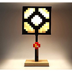 Minecraft Glowstone 14 Inch Corded Desk LED Night Light - Decorative, Fun, Safe & Awesome Bedside Mood Lamp Toy for Baby, Boys, Teen, Adults & Gamers - Best for Home's Bedroom, Living Room Or Office