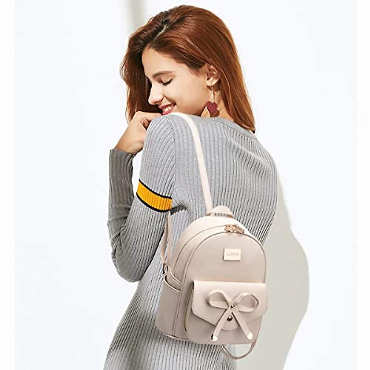 LCFUN Cute Mini Leather Backpack Fashion Small Daypacks Purse for Girls and Women