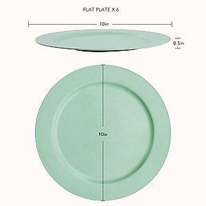 greenandlife 10inch/6pcs Dishwasher & Microwave Safe Wheat Straw Plates - Lightweight Reusable Unbreakable Dinner Plates, Non-toxin, BPA Free and Healthy for Kids & Adults