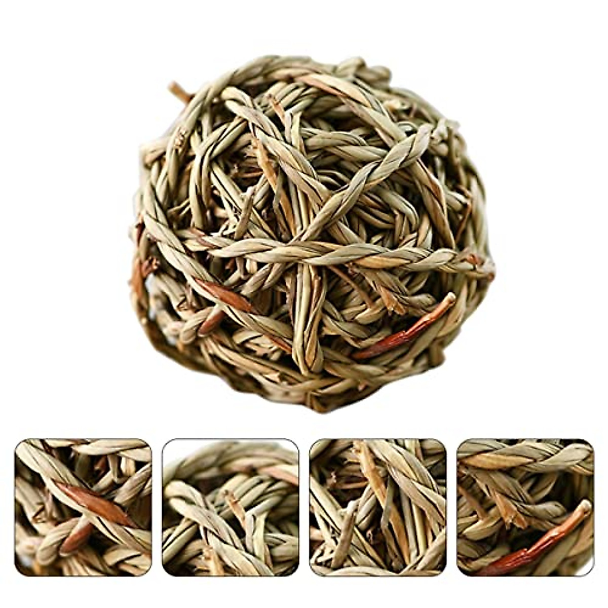 balacoo 1pc Pigs Weave Woven Throw Rabbits Round Chew Rattan for Seagrass Pet Molar Bite Hamster Ball Straw Animal Play Activity Small Parrot Grass Parrots Guinea Bunny Natural Pets