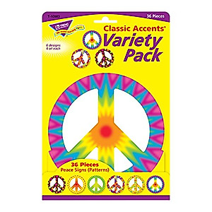 TREND ENTERPRISES, INC. Peace Signs Patterns Classic Accents Variety Pack, 36 ct