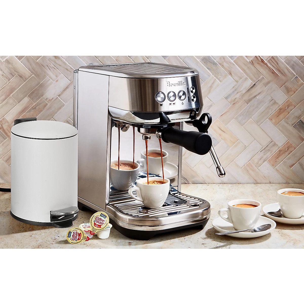 SunnyPoint 3 Liter / 0.8 Gallon Extra Small Step On and Slow Close Trash Can with Plastic Inner Bucket Perfect for Bathroom, Office, Or Bedroom (White)