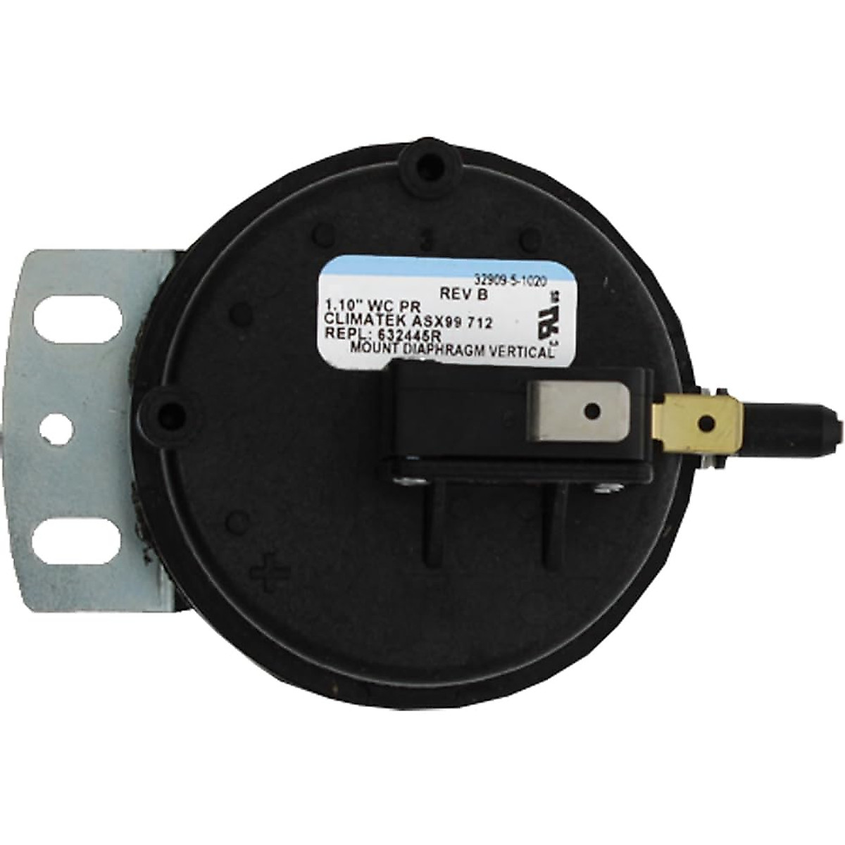 ClimaTek Furnace Air Pressure Switch for Intertherm Nordyne Miller 632405 632405R -1.10" WC