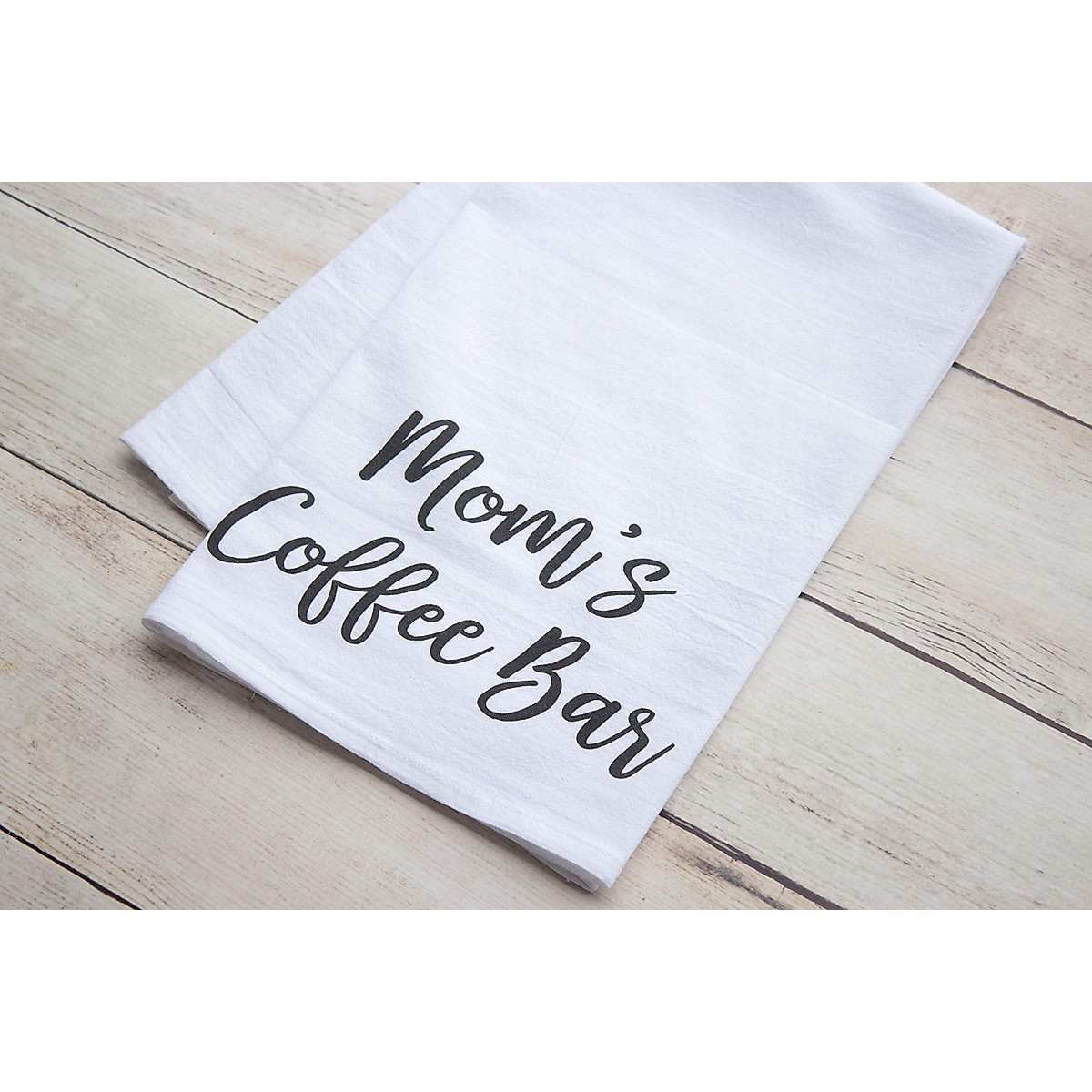 Moms Coffee Bar Kitchen Towel - Extra Large Premium Flour Sack Tea Towel, dish towel, Coffee themed gifts for Mother's Day - Made in the USA