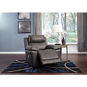 Signature Design by Ashley Erlangen Faux Leather Power Recliner with Adjustable Headrest & USB Charging Port, Gray