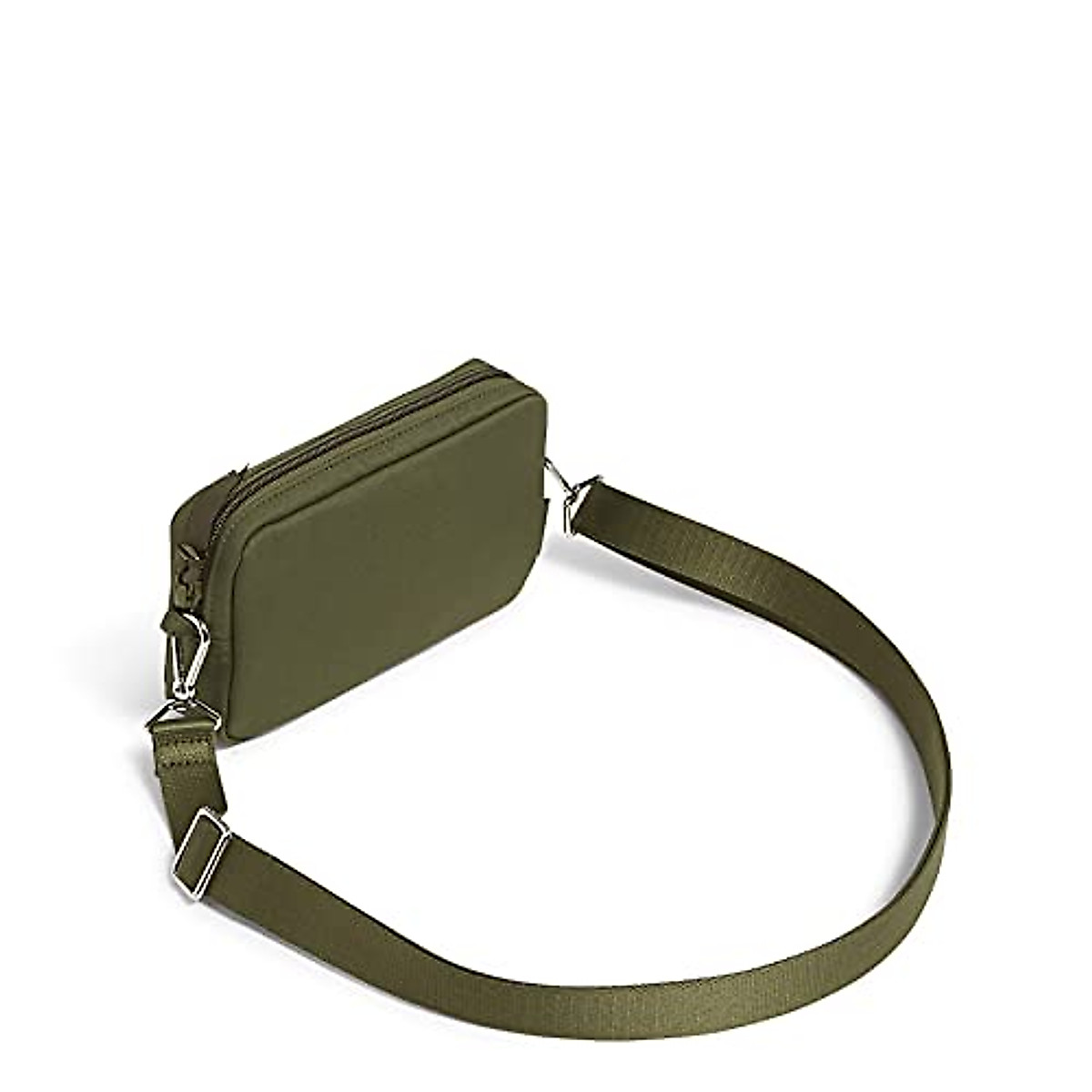 Vera Bradley Women's Cotton Convertible Pouch Crossbody Purse With RFID Protection, Climbing Ivy Green - Recycled Cotton, One Size