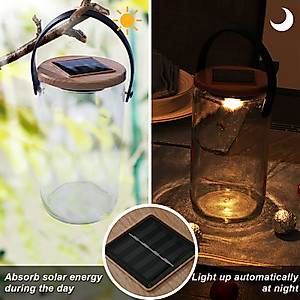 ABCCANOPY Hanging Solar Mason jar Lights Outdoor Waterproof Decorative LED Solar Lights for Patio Yard Garden Christmas Party, 2-Pack (Warm White)