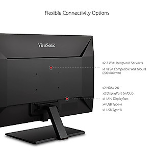 ViewSonic VX4381-4K 43" UHD 4K Monitor Widescreen with HDR10 Support, Eye Care, HDMI, USB, DisplayPort (Renewed)