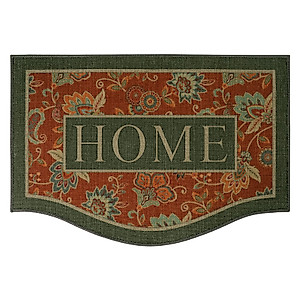 Wonnitar Floral Door Mat,24"x36" Indoor Front Door Mat Entryway Rug,Non-Slip Vintage Welcome Doormat for Entrance Inside,Low-Profile Dirt Trap Washable Indoor Patio Shoe Mat,Red