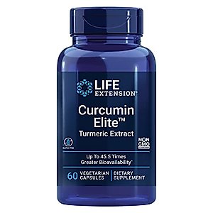 Life Extension Curcumin Elite Turmeric Extract – 270 x Better Absorption - For Joint Brain and Heart Health - Inflammation Management Supplement – Non-GMO - 60 Vegetarian Capsules