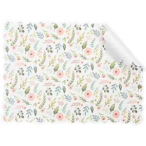 Sparkle and Bash Paper Placemats for Table, Floral Spring Placemats with Scalloped Edge for Dinning Table, Wedding, Tea Party and Tableware Decorations (14 x 10 in, 50 Pack)