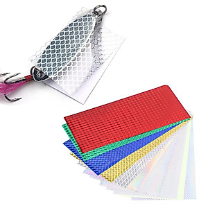 VBESTLIFE Fish Scales Tape Sticker, 12Pcs Mixed Color Laser Adhesive Film Refit Material Holographic Fishing Lure Sticker