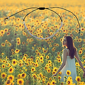 FEELMEM Badass Bitch Gifts Badass Bitch Morse Code Bracelet Cancer Awareness Jewelry for Survivor Cancer Bitch Fighter Gift (Morse Code)