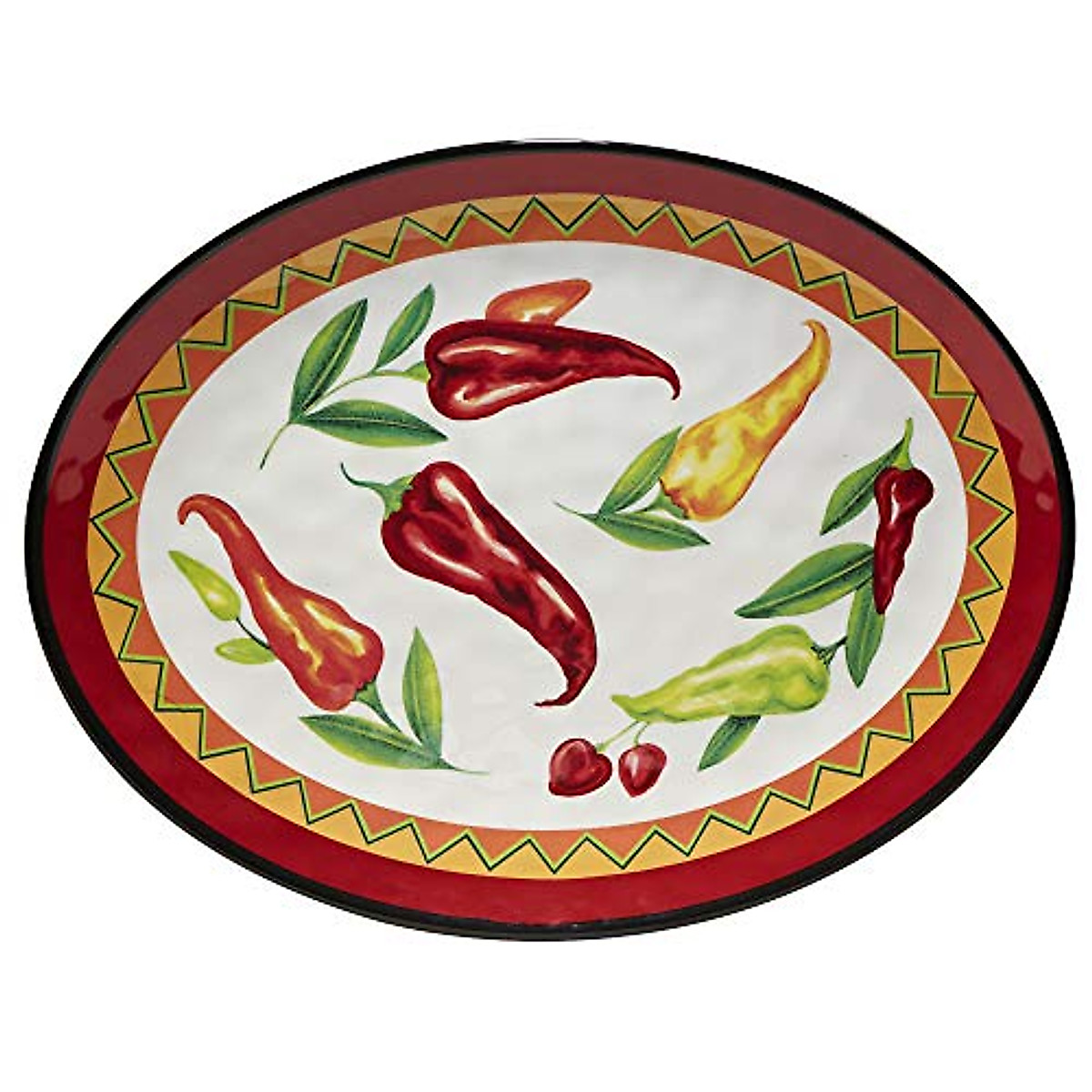 Certified International Red Hot 2 pc Melamine Platter Serving Set, Multicolor