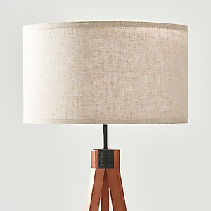 Brightech Eden Tripod Floor Lamp, Dimmable Standing Lamp with Solid Wood Legs for Bedroom Reading, Tall Tree Lamp for Offices, Modern LED Lamp for Living Rooms, Great Living Room Decor - Havana Brown