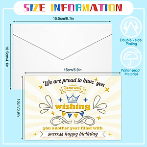 Junkin 24 Set Employee Birthday Cards with Envelopes, Encouragement Work Team Birthday Card Notecard Appreciation Cards for Business Office Colleagues
