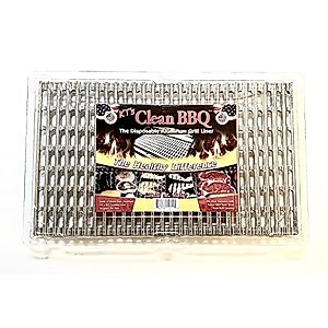 Clean BBQ - Disposable Aluminum Grill Liner. Set of 12 Sheets of Grill Topper