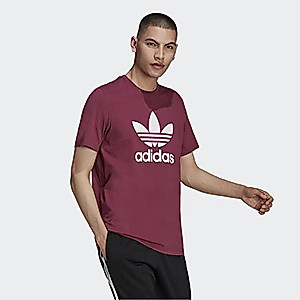 adidas Originals Men's Adicolor Trefoil Tee, Victory Crimson/White, X-Small