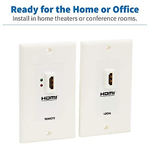 Tripp Lite HDMI over Dual Cat5/Cat6 Extender Wall Plate Kit with Transmitter and Receiver, TAA, 3 Year Warranty (P167-000),Multicolor