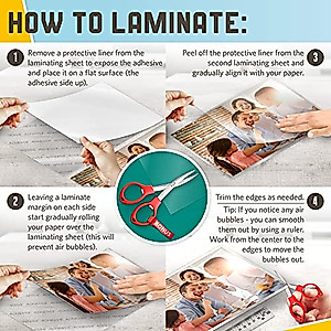Textured Self Adhesive Laminating Sheets, Cloudy Matte Finish, 9 x 11.5 Inches, 4 Mil Thick, 10 Pack, for Letter Size Self Sealing Lamination Sheets 8.5 x 11, Laminating Pouches
