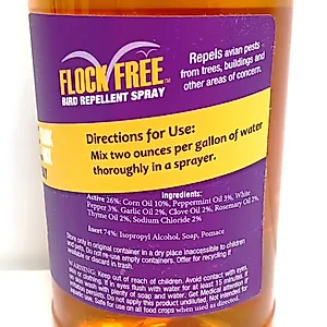 Bird Repellent Spray Concentrate, Residential Bird Problem Solution by Flock Free, 32 oz Concentrate, Makes up to 16 gallons