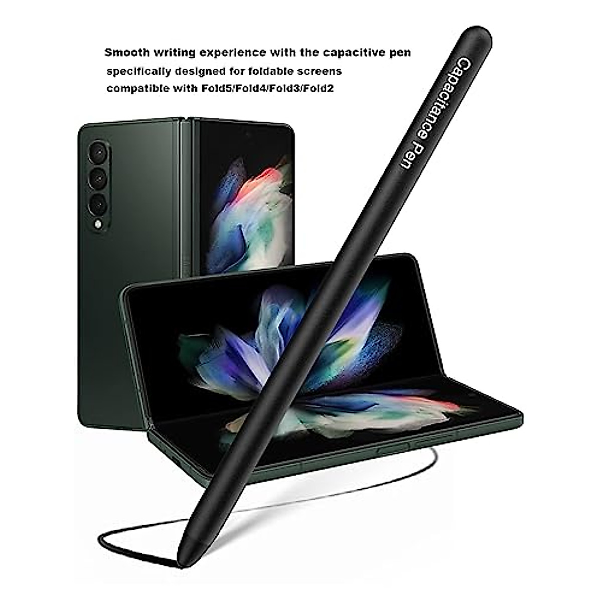 SHIEID Fold 3 S Pen for Samsung Galaxy Z Fold 3/Fold4, S Pen Fold Edition Only Compatible Galaxy Z Fold 3/Fold4 Phone, Black
