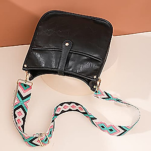 JRNDNIUO Crossbody Bag for Women Designer Thick Strap Bags for Women Adjustable Guitar Strap Purse Shoulder Bucket Bags