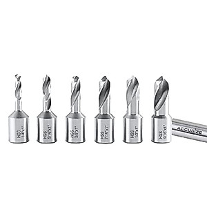 Accusize Industrial Tools 6pcs/Set H.S.S. Fully Ground Drill Set with 3/4" Weldon Shank, 1inch Cutting Depth, 0519-2501