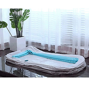 ZONAKS Portable Inflatable Bathtub with Built-in Electric Pump, Large Ergonomic Backrest Freestanding Bath Tub for Adult Home Spa and Hot Bath and Ice Bath, for Indoor & Outdoor, White