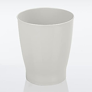 mDesign Round Plastic Bathroom Garbage Can, 1.25 Gallon Wastebasket, Garbage Bin, Trash Can for Bathroom, Bedroom, and Kids Room - Small Bathroom Trash Can - Fyfe Collection - Light Gray