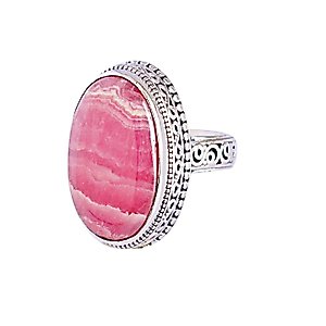 Ravishing Impressions Rhodochrosite Gemstone 925 Sterling Silver Ring Marvelous Handmade Jewellery Gift For Her