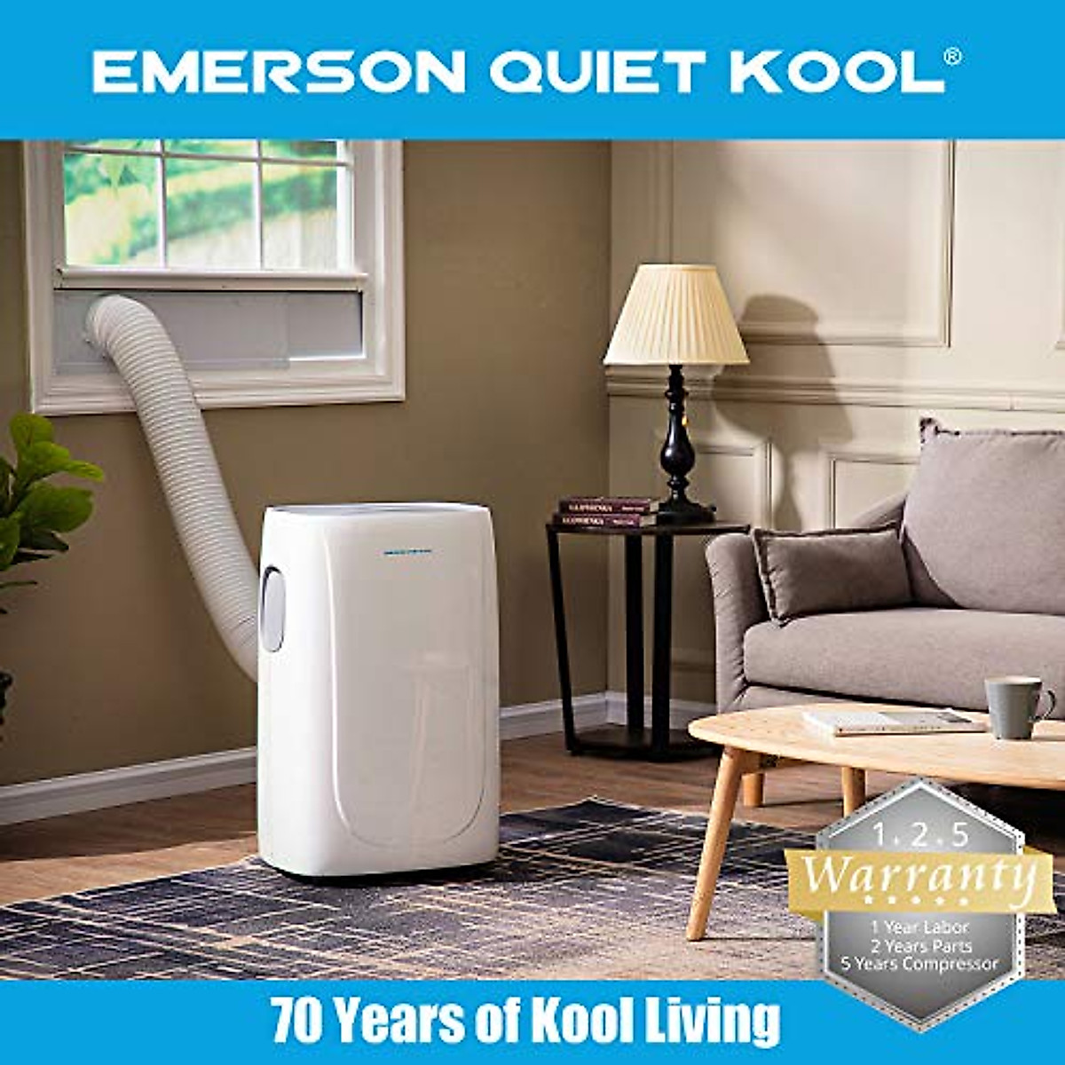 Emerson Quiet Kool 7,800 BTU Portable Air Conditioner with Remote Control, For Rooms up to 350 Sq. Ft.