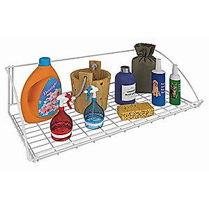 ClosetMaid 8279 24-Inch Wide Laundry Utility Hanger Shelf , White & Wire Hanging Shelf Basket for Storage, Organization in Closet or Pantry, No Assembly or Installation, Durable, White