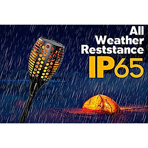 Sunlitec Solar Lights, Waterproof Flickering Flames Torches Lights Outdoor Landscape Decoration Lighting Dusk to Dawn Auto On/Off Security Torch Light for Garden Patio Deck Yard Driveway, 2 Pack