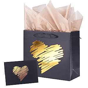 ysmile Pink Gift Bag for Girls with Tissue Paper Favor 12" Large Paper Gift Bag with Handle for Women - Mermaid