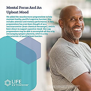 Life Extension Cognitex Elite Pregnenolone - Brain Health Supplement for Memory, Focus & Cognition - Formula with Phosphatidylserine, Ashwagandha & SAGE Extract, Calcium + More - 60 Vegetarian Tablets