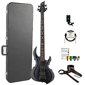 ESP LTA604FRXBLKS-KIT-2 Tom Araya Signature Series 604FRX Electric Bass, Black Satin