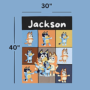 Plush Travel Throw Blanket - Blue and Bingo Blanket Measures 30x40 Inches Super Soft & Cozy Travel Accessories